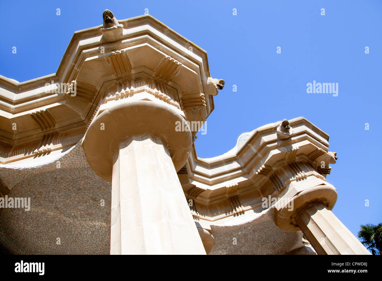 Hundred Columns Chamber Barcelona Park Guell of Gaudi Stock Photo - Alamy