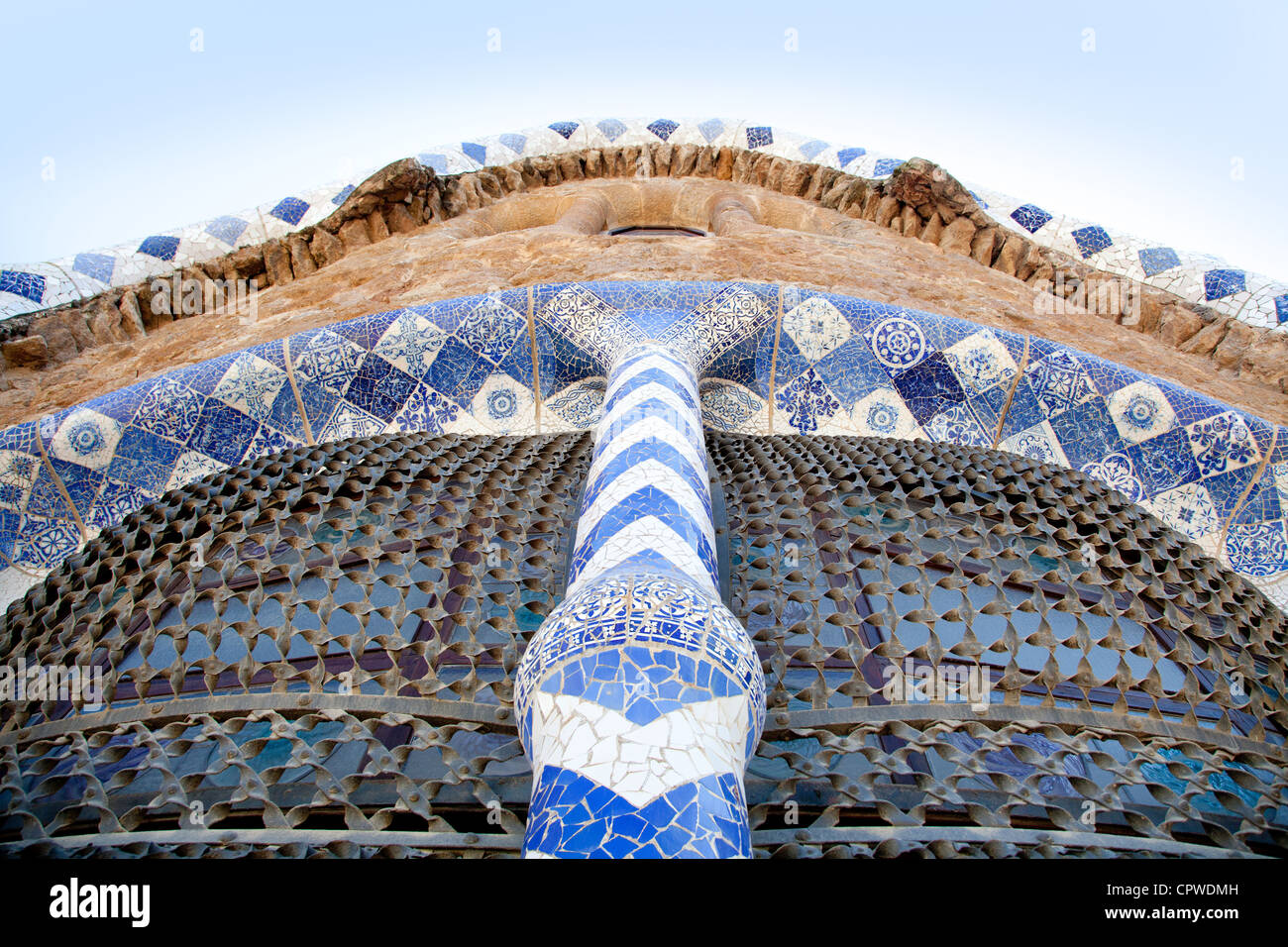 Barcelona Park Guell of Gaudi modernism mosaic details Stock Photo - Alamy