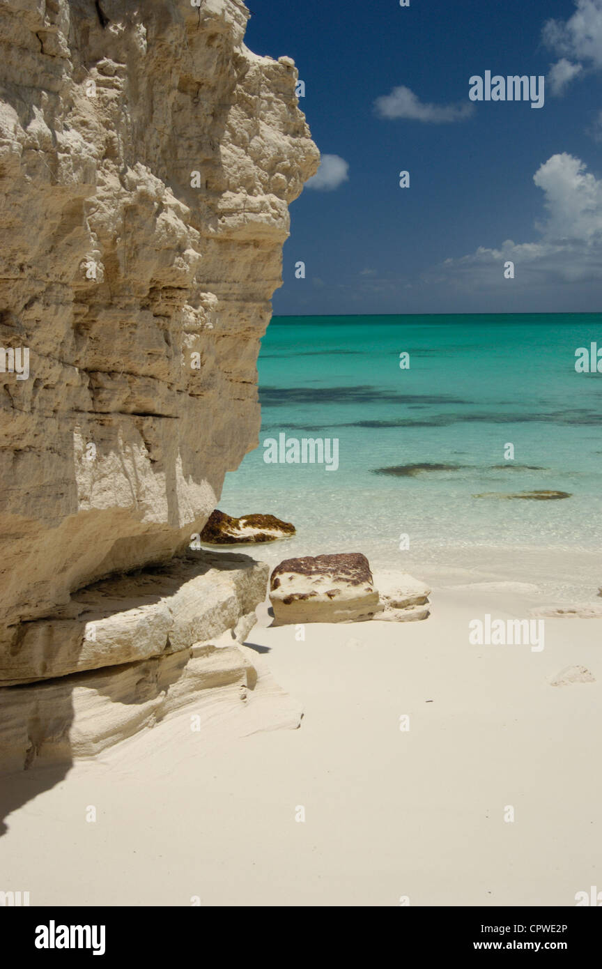 Limestone cliffs of Grace Bay, Providenciales island, Turks and Caicos ...