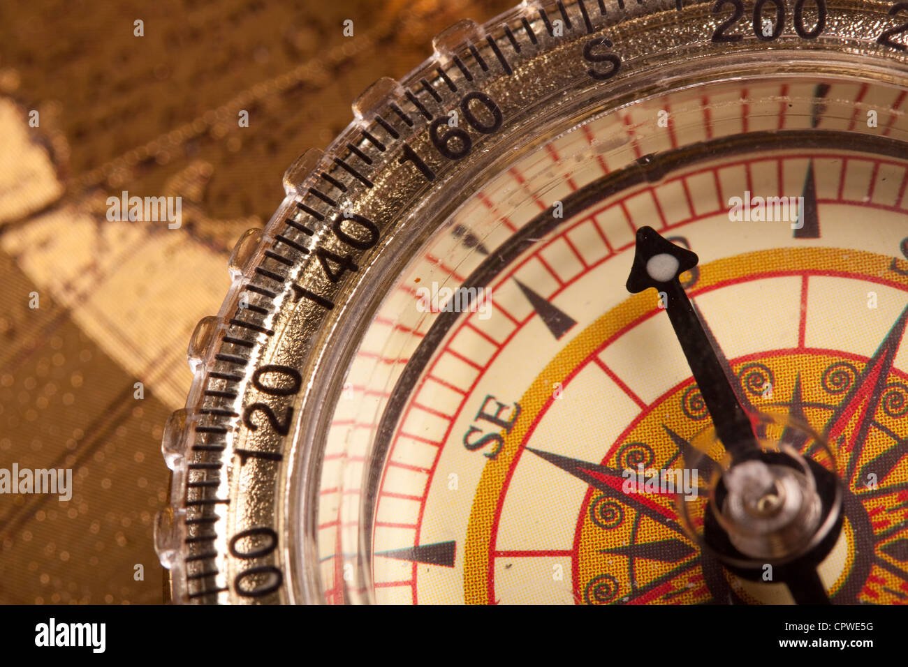 Old letter, map and globe Stock Photo - Alamy