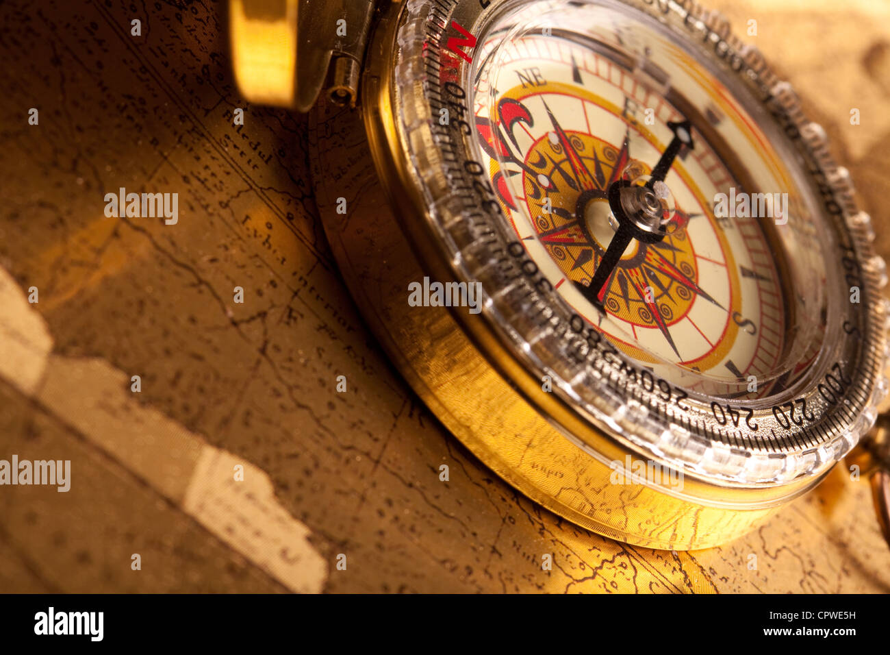 Old letter, map and globe Stock Photo - Alamy