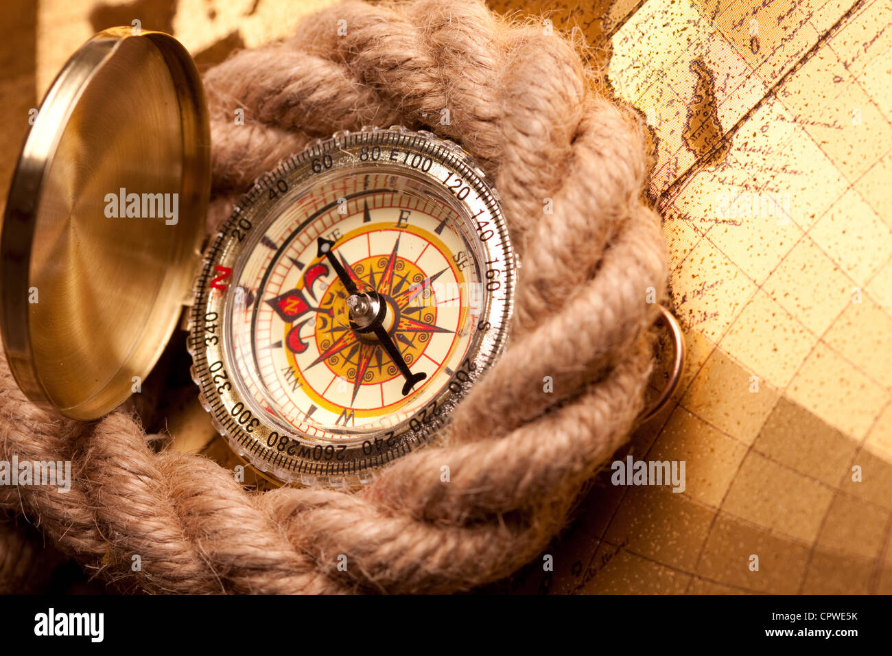 Old letter, map and globe Stock Photo - Alamy