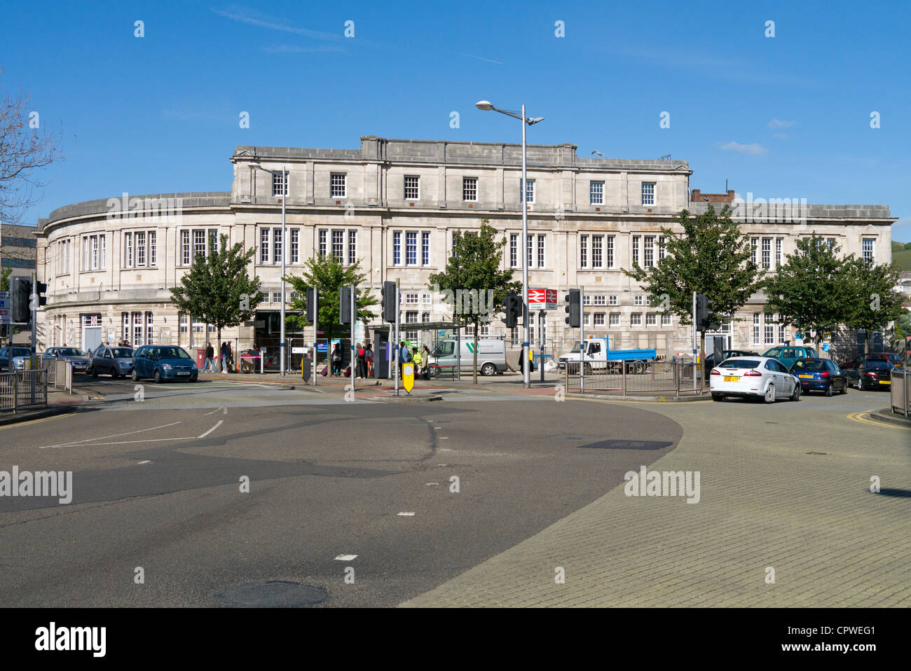 Swansea Abertawe railway station building, Wales UK Stock Photo - Alamy
