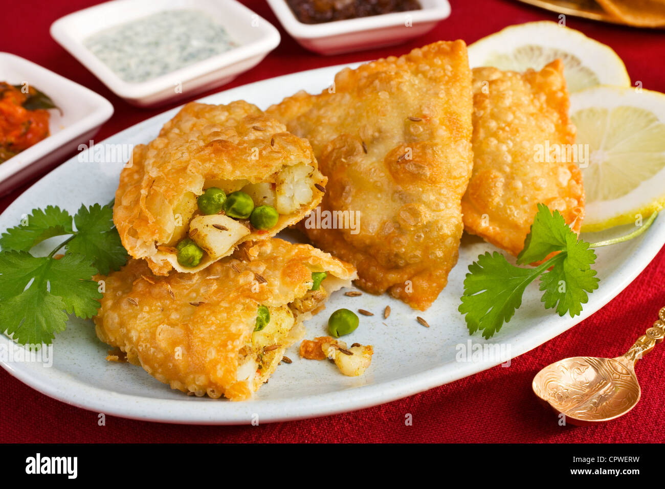 Indian vegetable samosa hi-res stock photography and images - Alamy