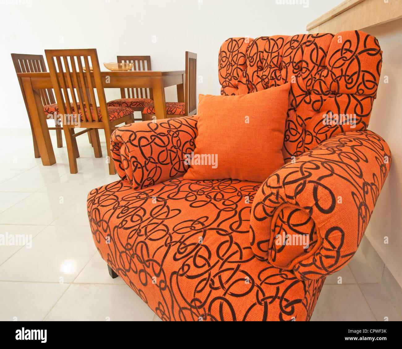 Luxury show home apartment showing living room interior design Stock ...
