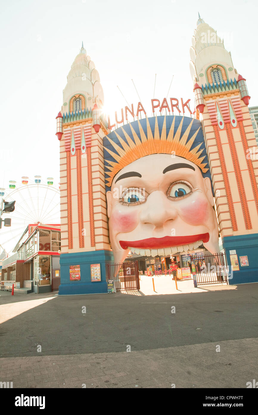The entrance to Luna Park, Sydney Stock Photo - Alamy