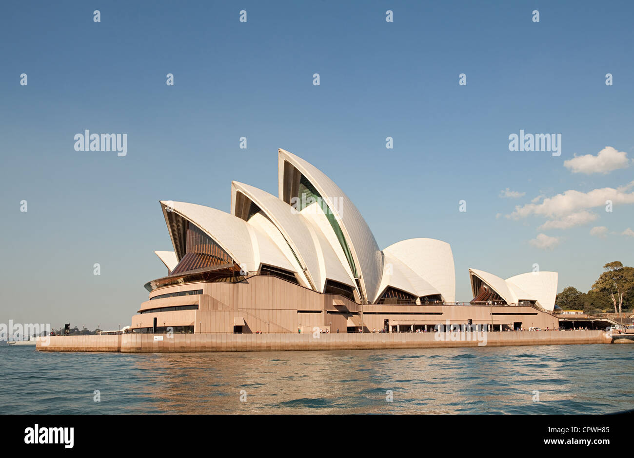Sydney Opera House seen from sea-level in Sydney Harbour Stock Photo ...