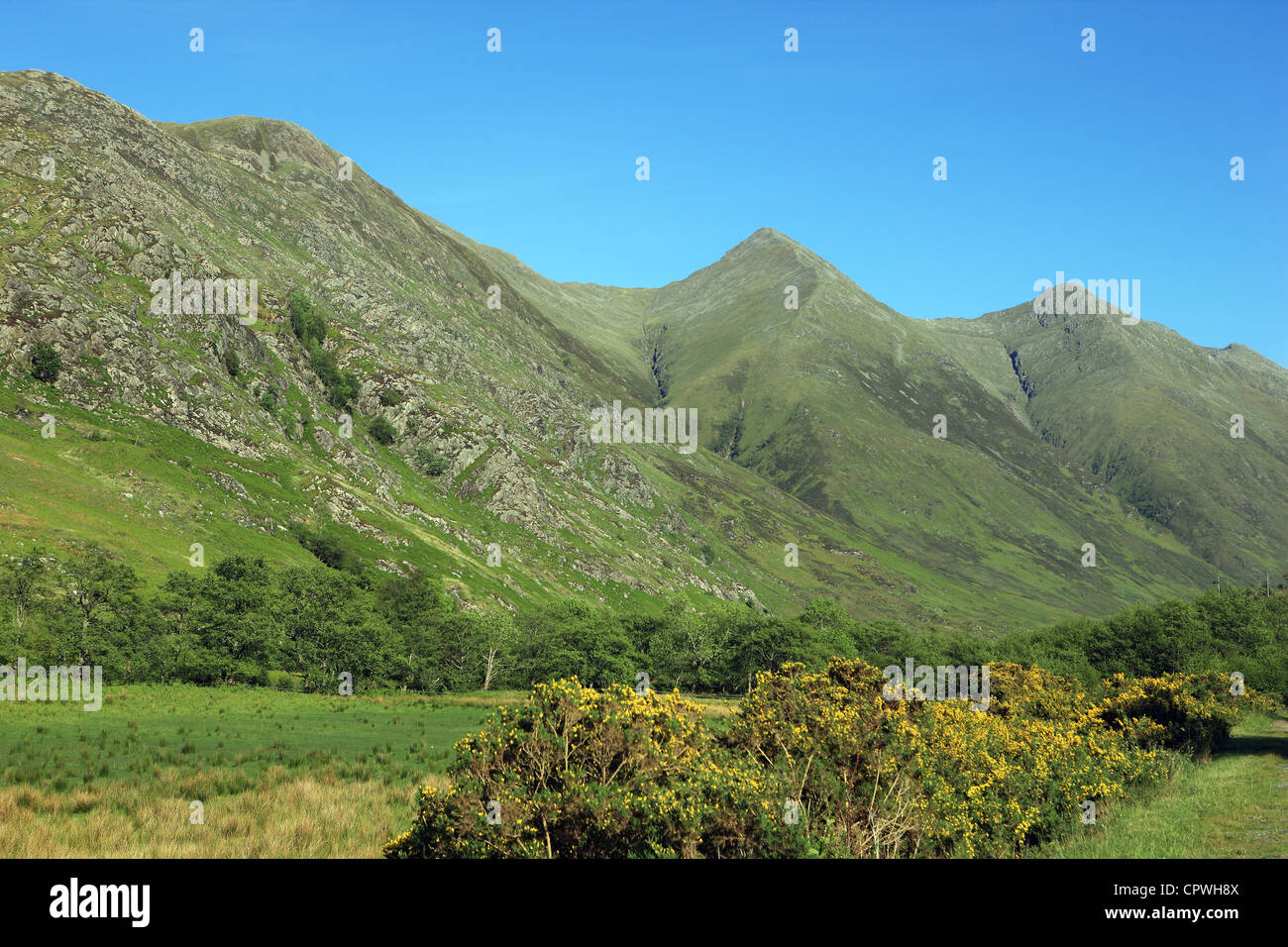 The Five Sisters of Kintail at Glen Shiel in the Highlands of Scotland ...
