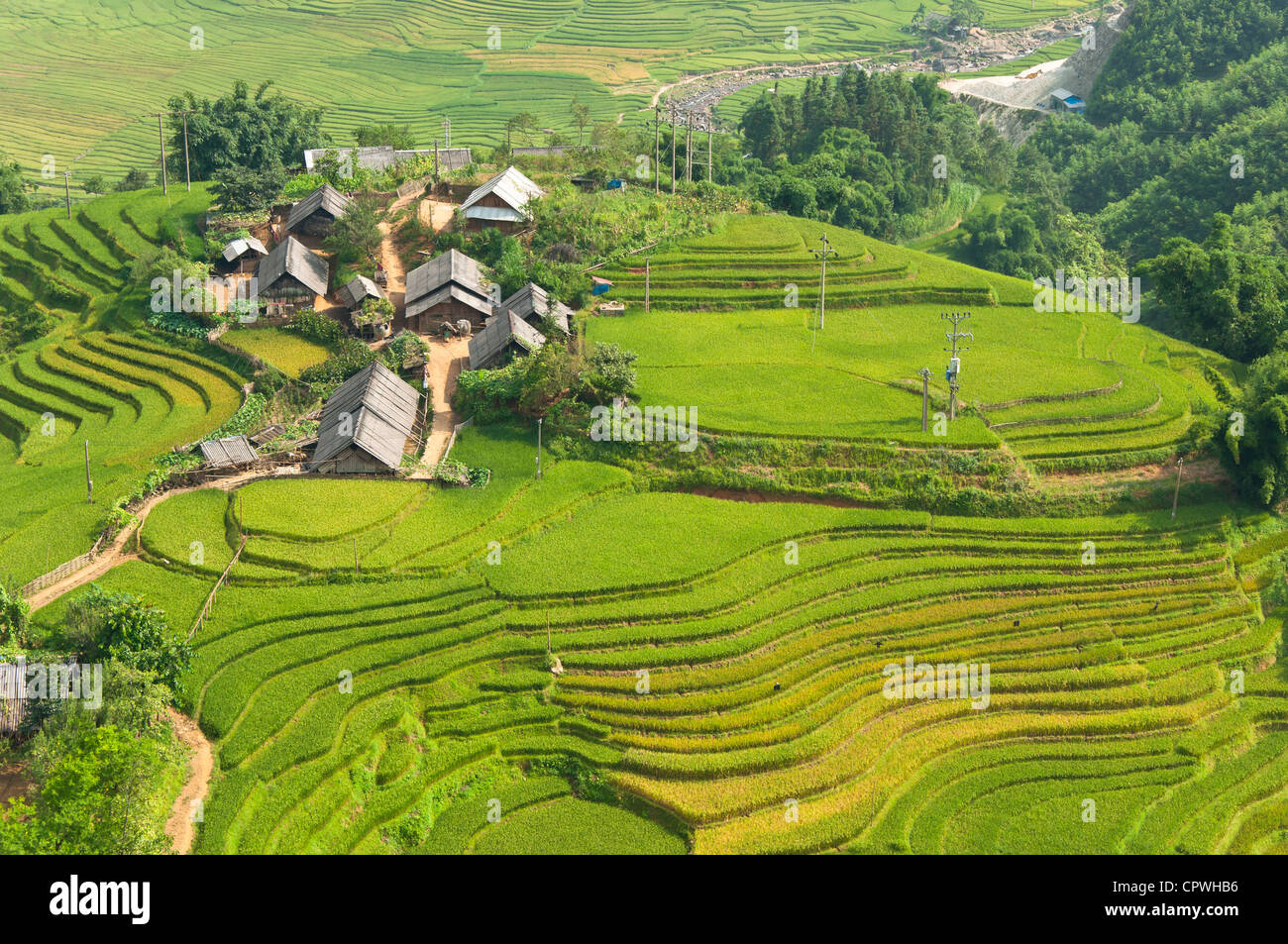 Local Village with Rice Terraces Stock Photo - Alamy
