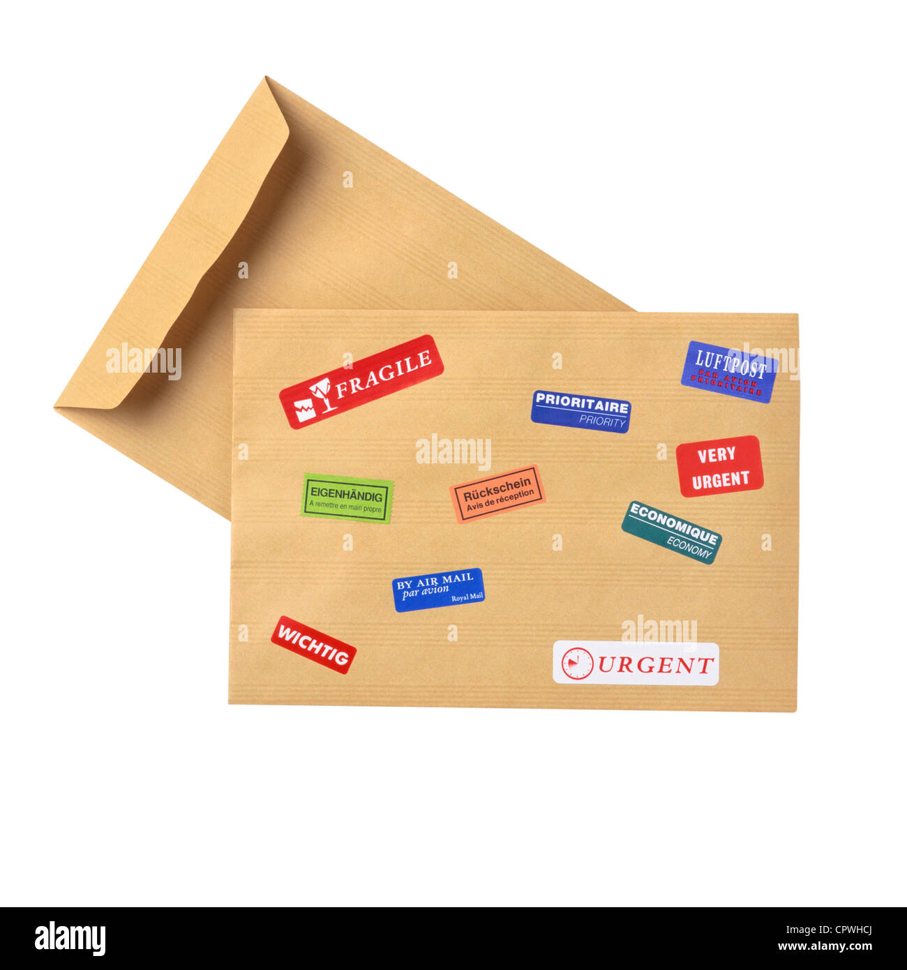 Postal sign on an envelope Stock Photo - Alamy