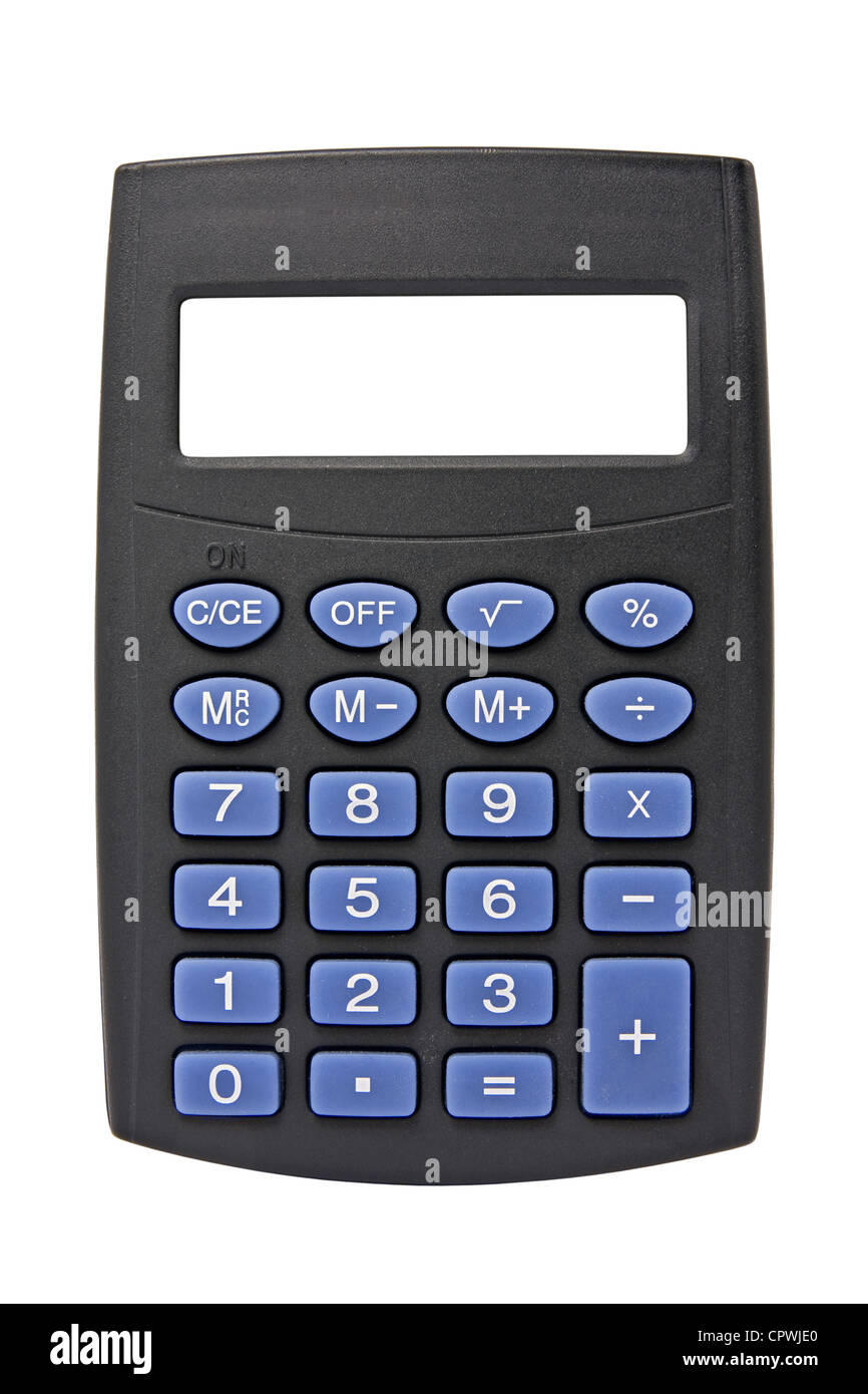 black calculator with blank screen. isolated on white background Stock ...