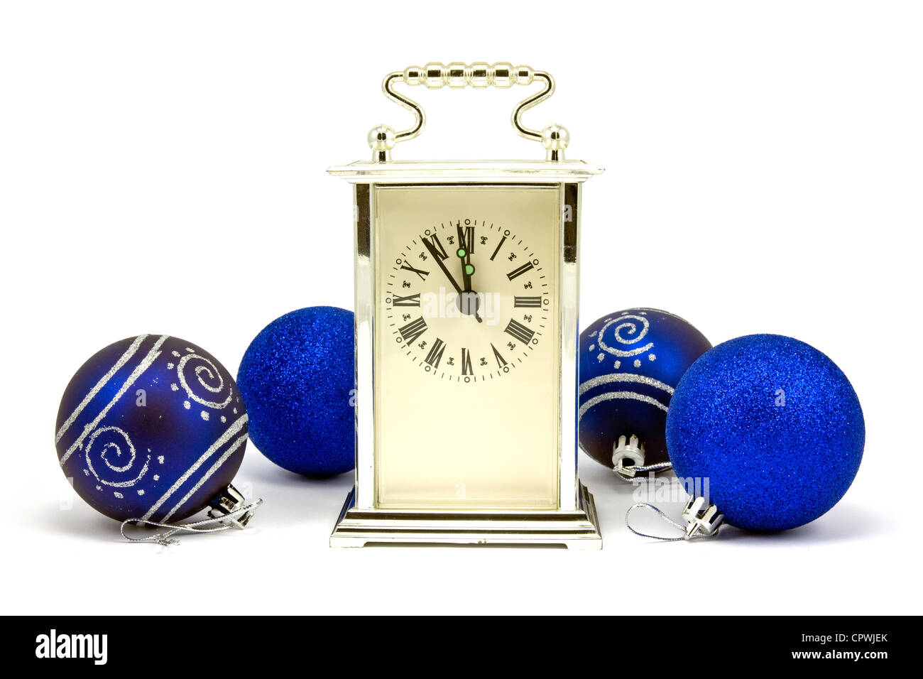 clock showing five minutes to New Year Stock Photo - Alamy