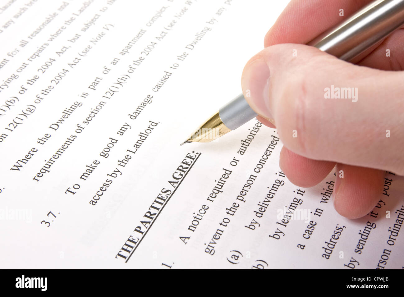 rent contract. customer read and sign agreement Stock Photo - Alamy