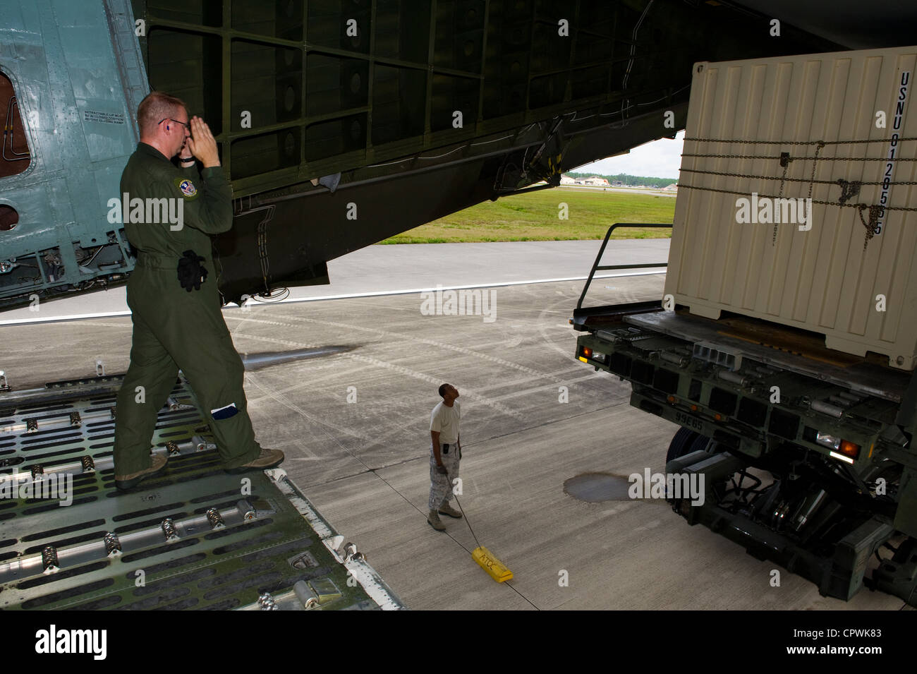 U.S. Air Force Staff Sgt. Erik Richard, a loadmaster with the 337th ...
