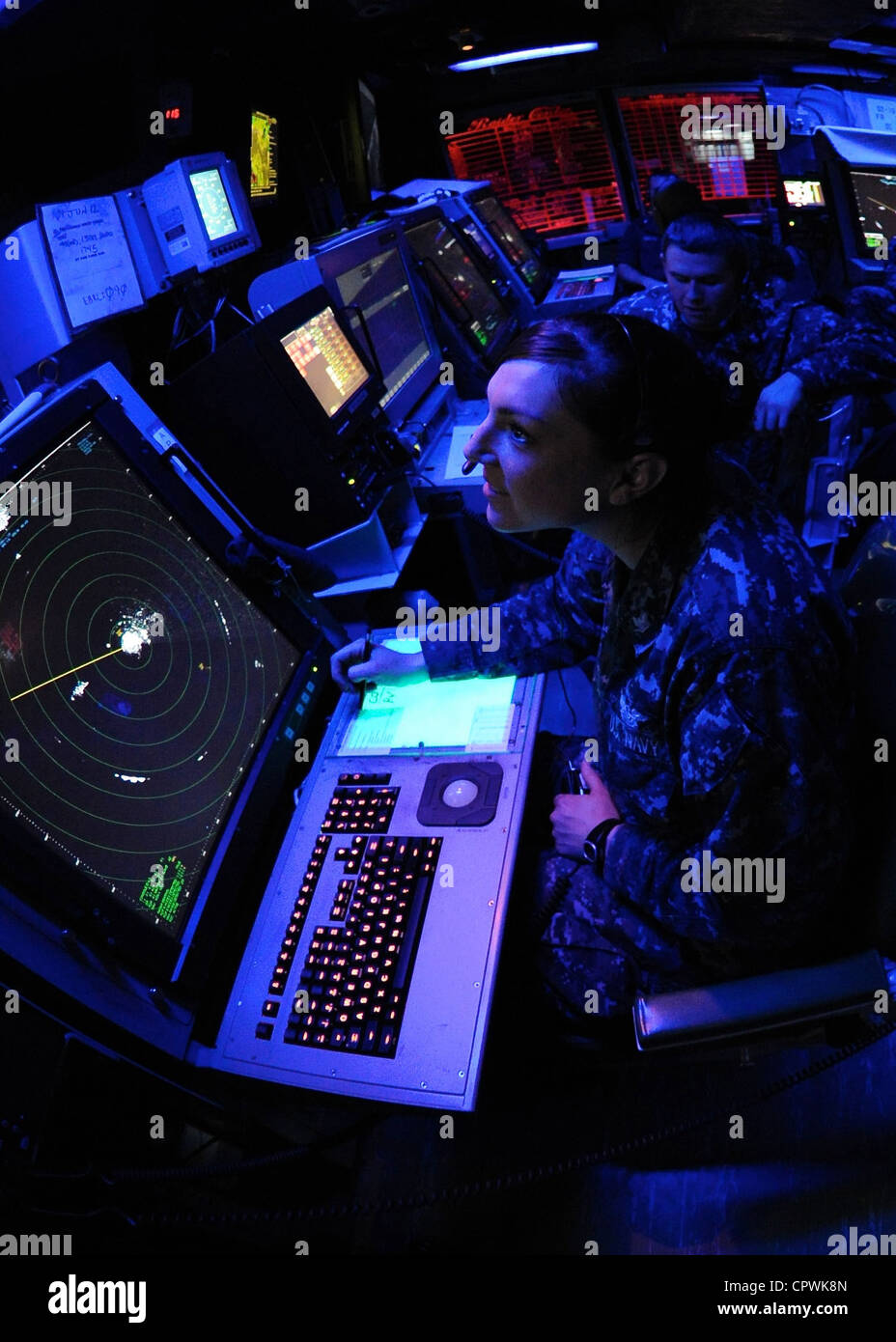Air Traffic Controller 3rd Class Rebekah Duran mans the approach ...