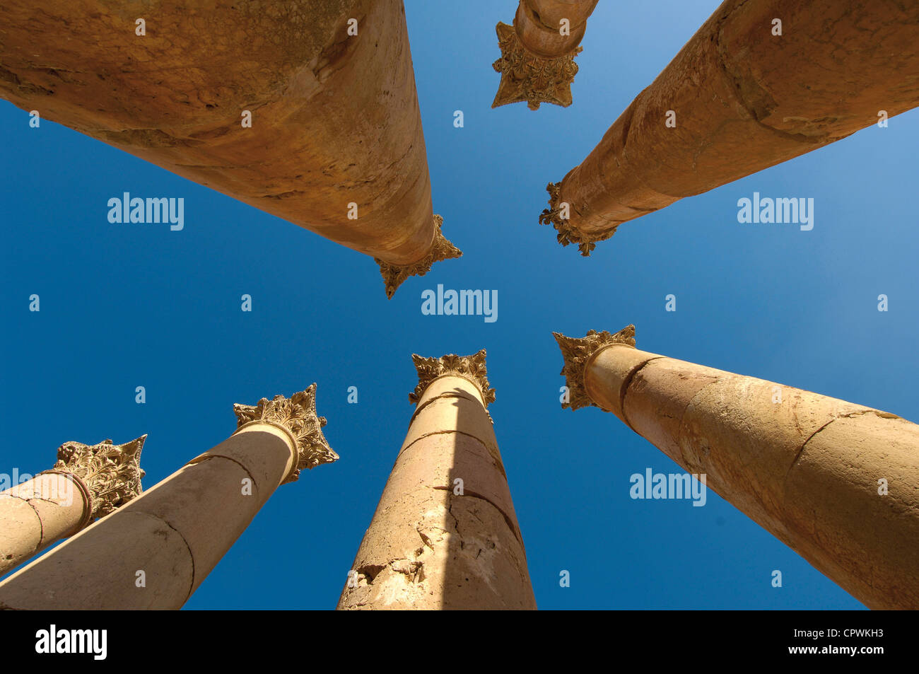 Asia Jordan Jerash Columns of archaeological site Stock Photo - Alamy