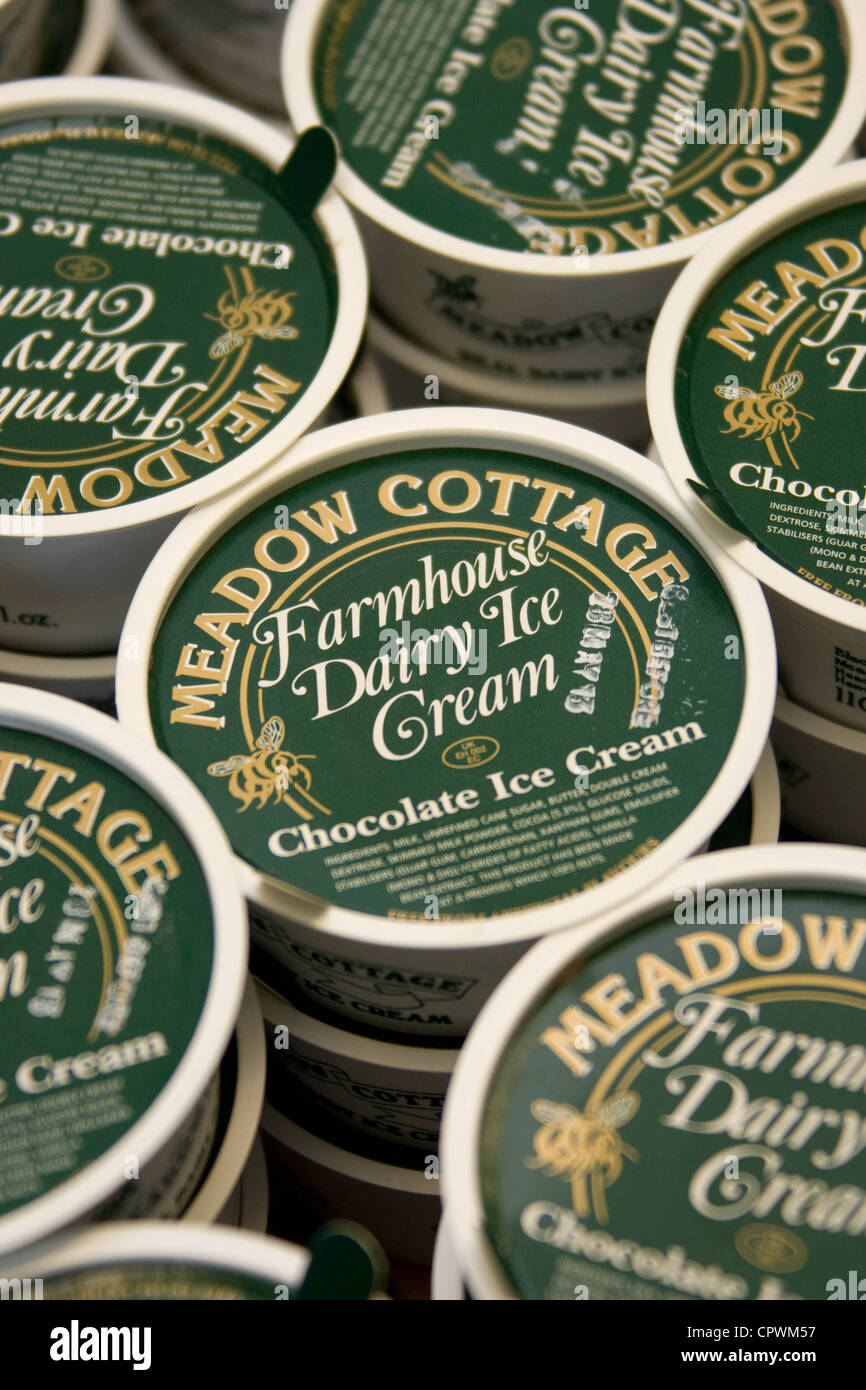 Making Chocolate Farmhouse Ice Cream Stock Photo - Alamy