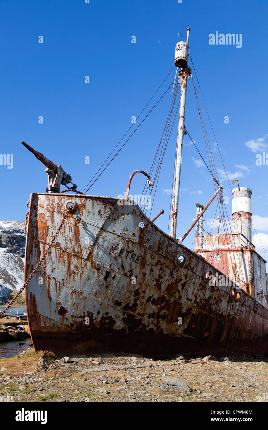 The wreck of the Petrel, Grytviken, South Georgia Island Stock Photo ...