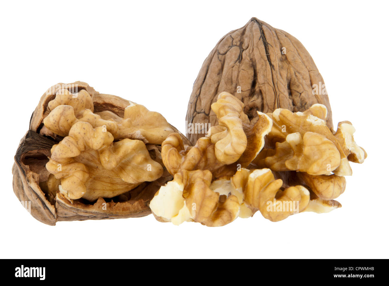 Group of Walnuts isolated on white background Stock Photo - Alamy