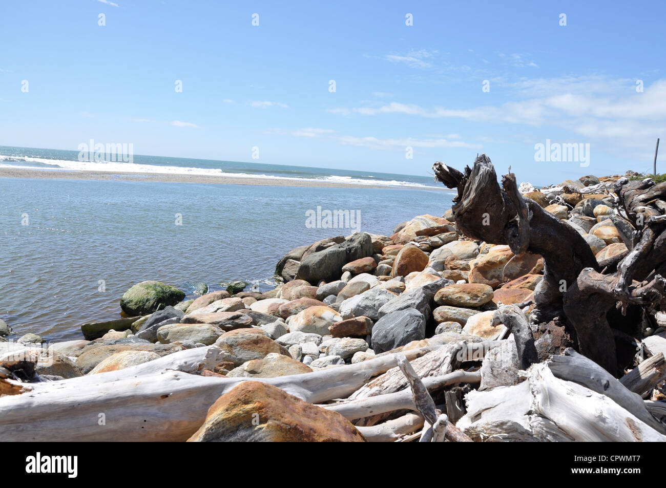Bruce Bay West Coast Driftwood South Island New Zealand beach sea Stock ...