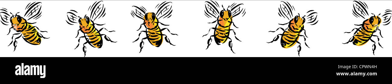 a row of bees Stock Photo - Alamy