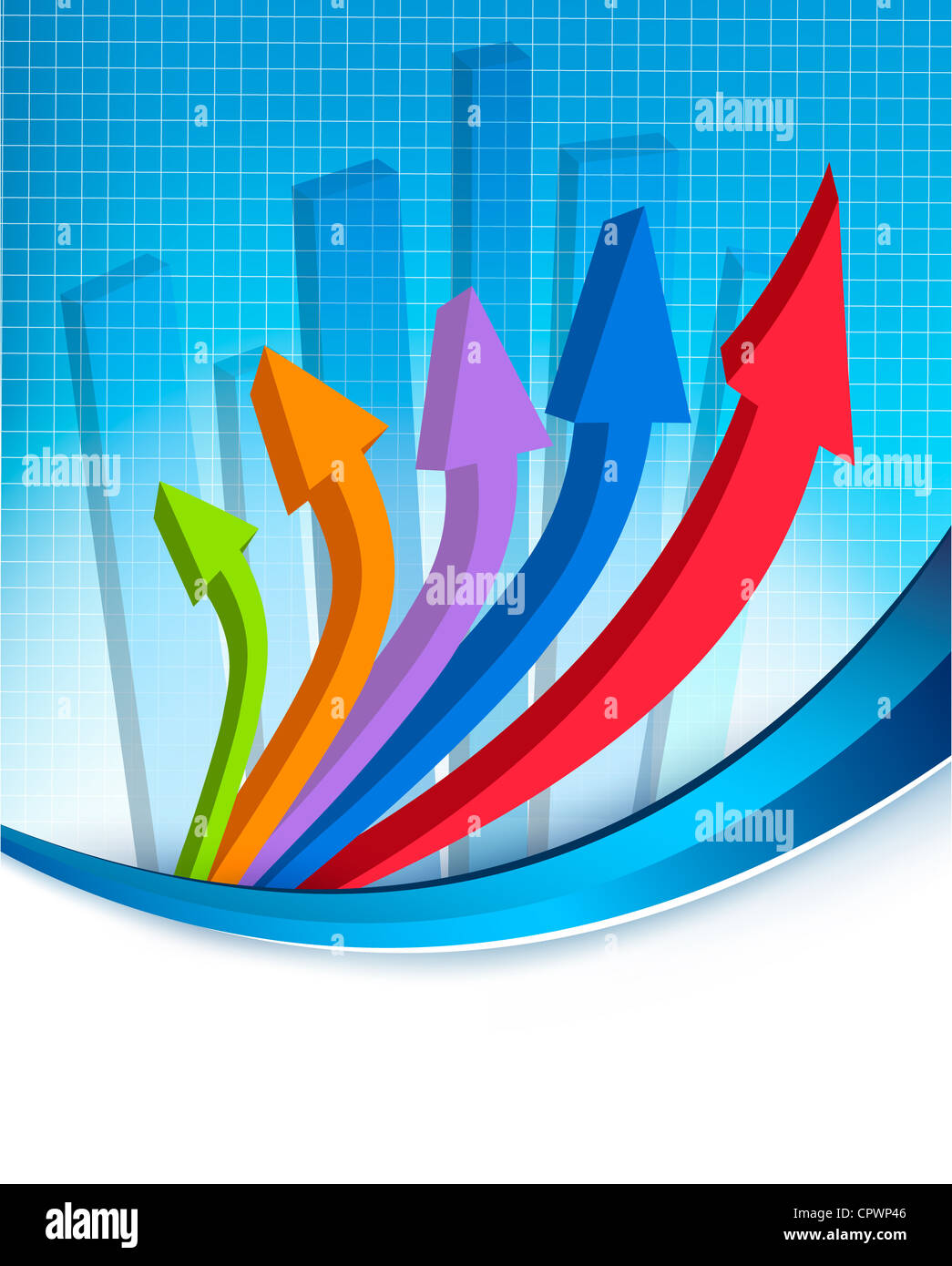 Abstract blue background with diagram arrows. Vector Stock Photo - Alamy