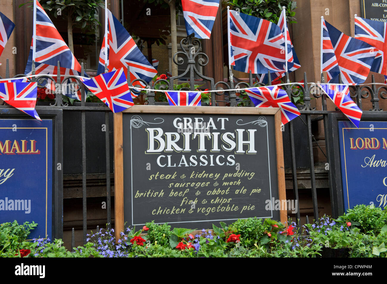 British Pub Menu during Queen Elizabeth 2 Diamond Jubilee celebration ...