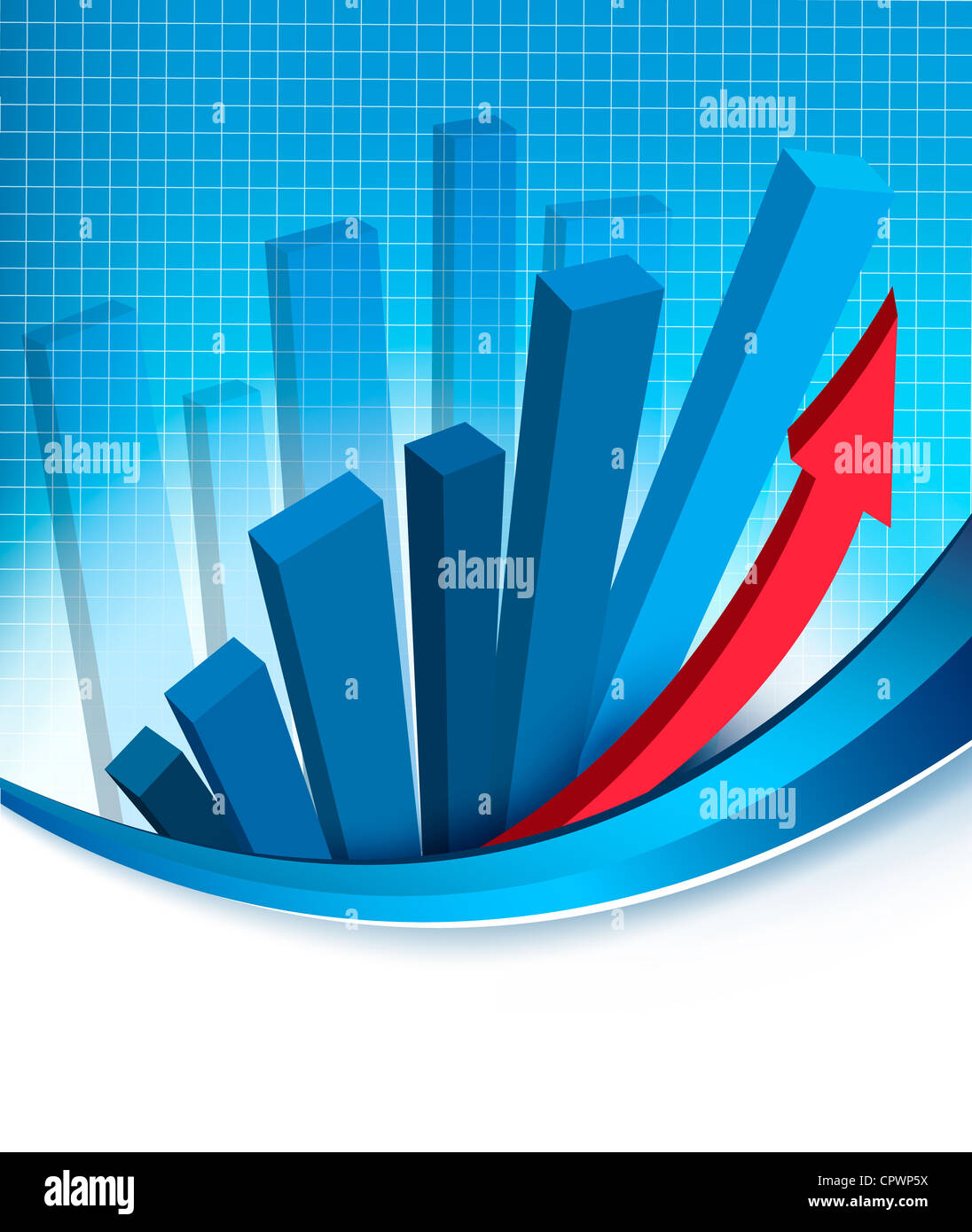 Abstract blue background with diagram arrows. Vector Stock Photo - Alamy