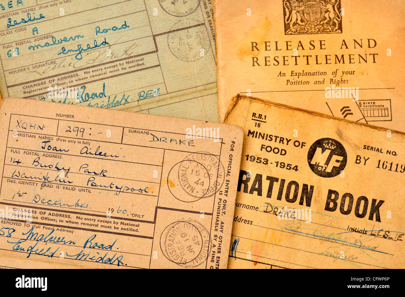 Food ration card hi-res stock photography and images - Alamy