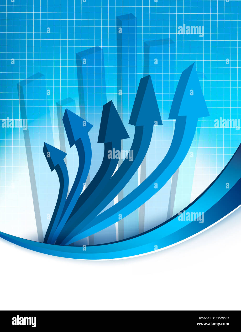 Abstract blue background with diagram arrows. Vector Stock Photo - Alamy