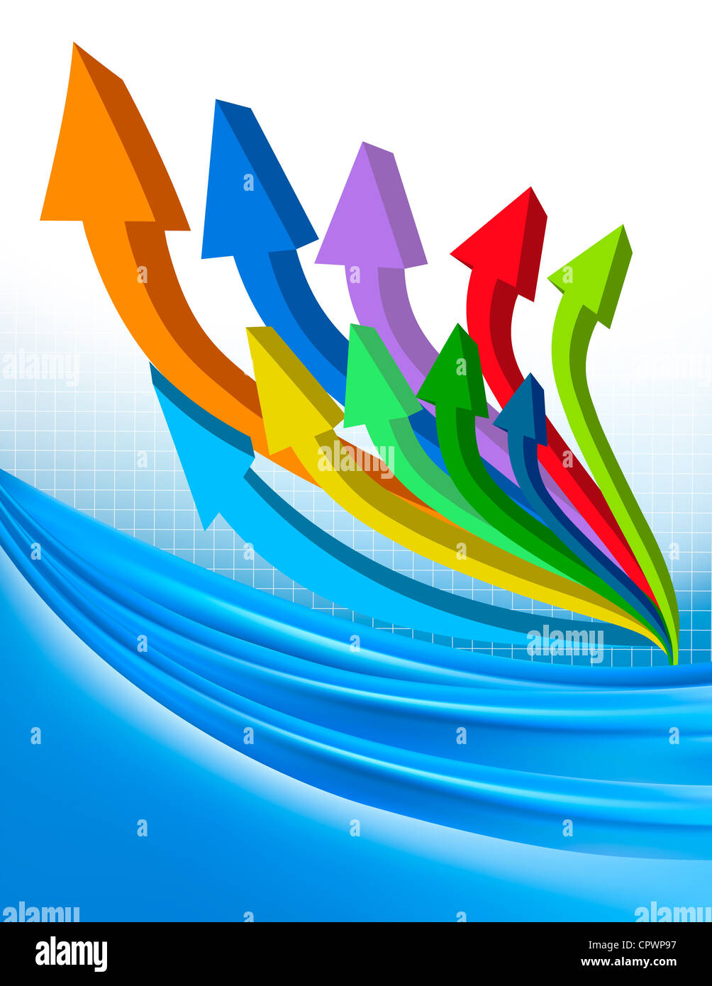 Abstract blue background with diagram arrows. Vector Stock Photo - Alamy