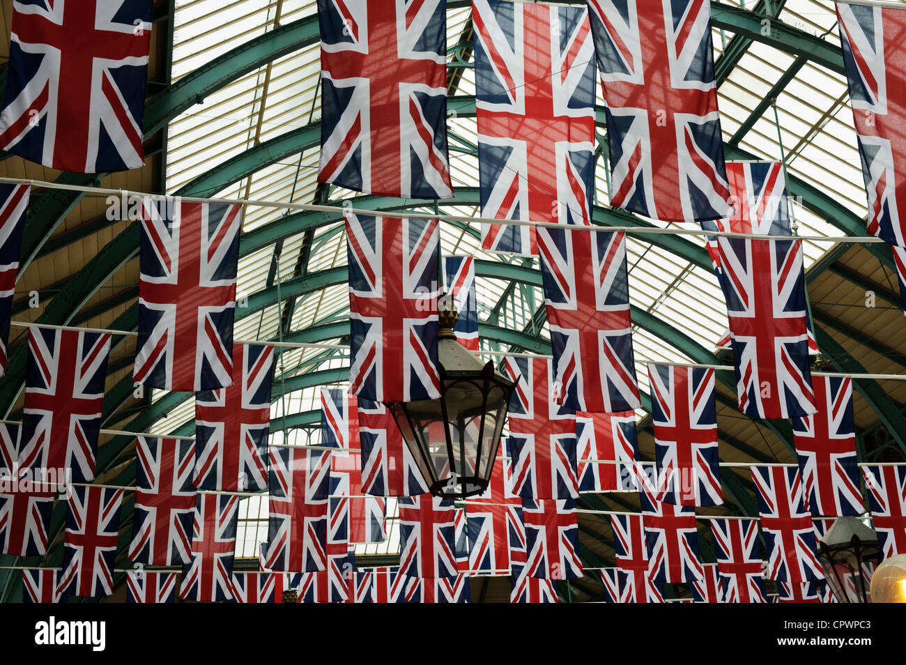 Union Jack flags decoration during Queen Elizabeth 2 Diamond Jubilee ...