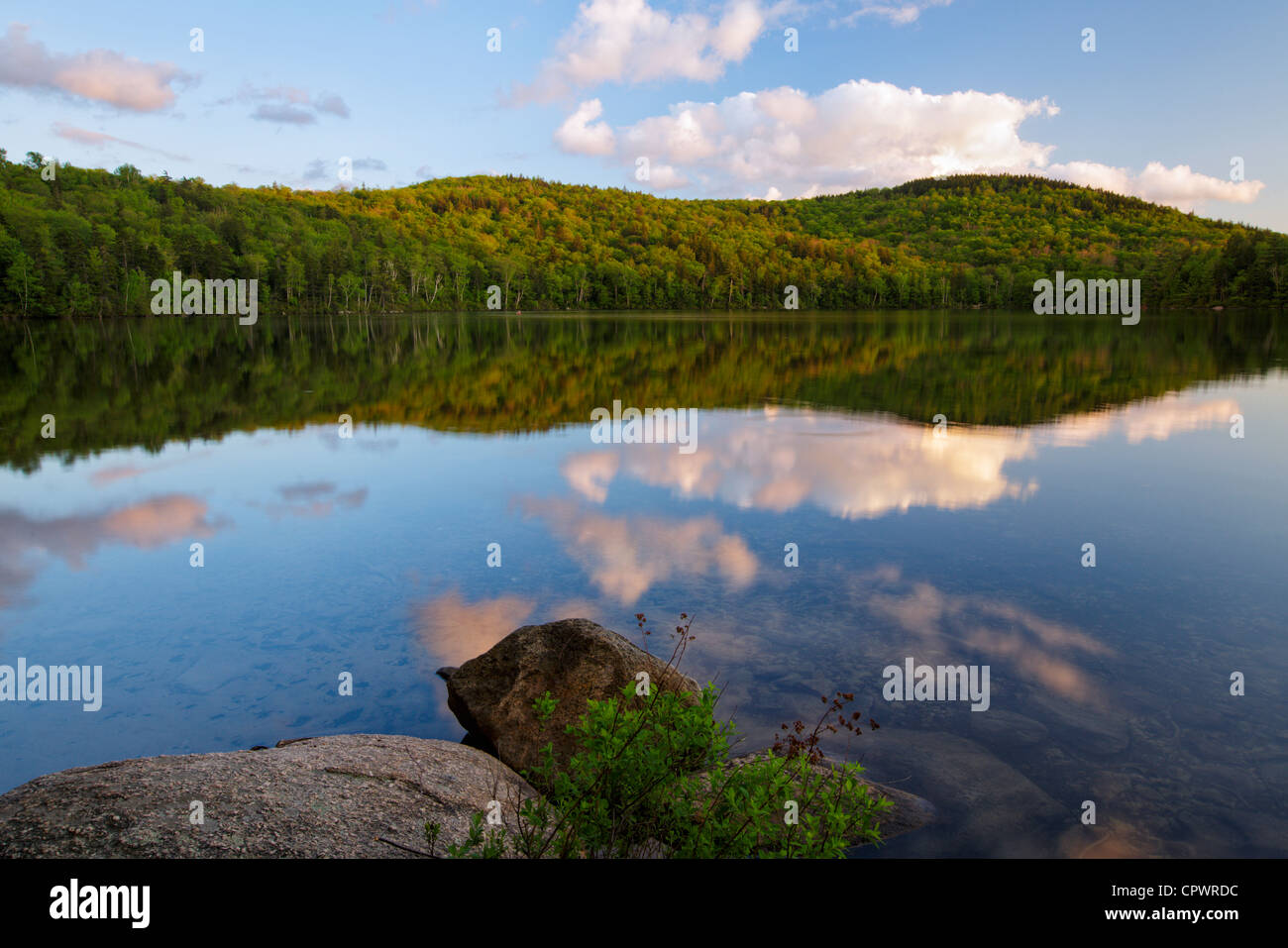 Russell Pond in Woodstock, New Hampshire USA during the spring months ...