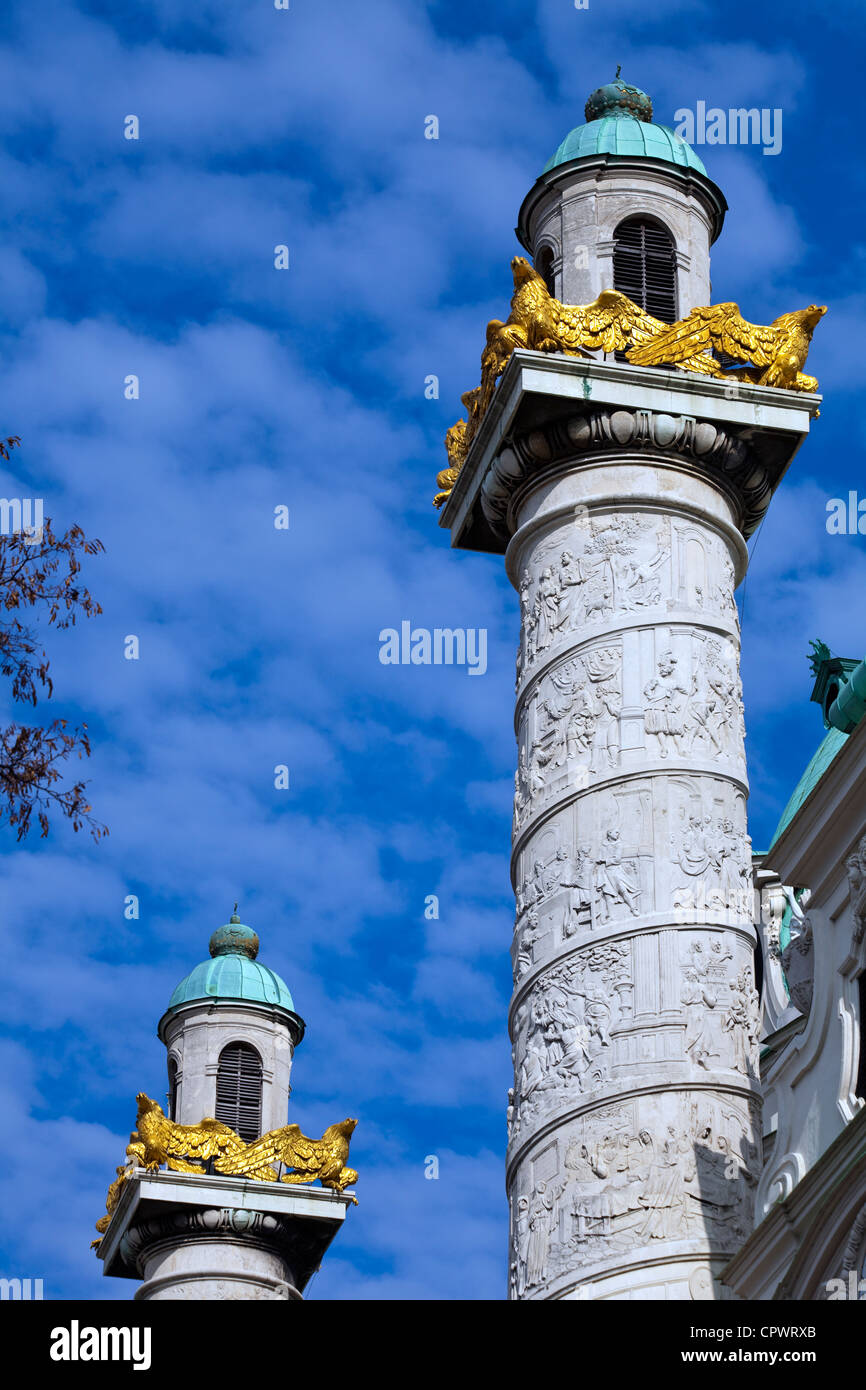 Classical Pillars of the Karlkirche (Charles Church) in Vienna Stock ...