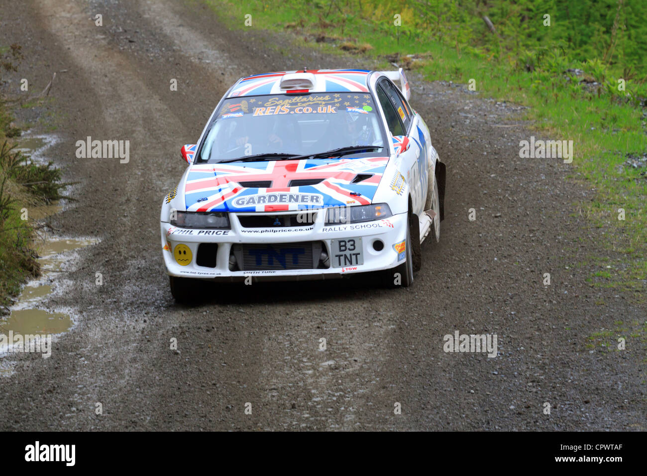 a rally car at the plains rally 2012 (Gartheiniog stage Stock Photo - Alamy