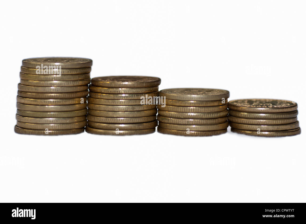 Indian rupee gold coin stack hi-res stock photography and images - Alamy