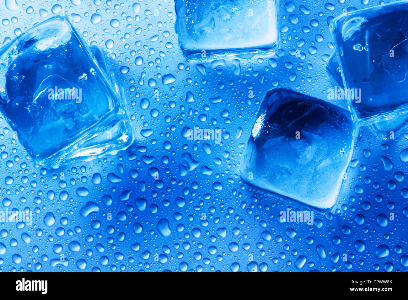 ice cubes in blue background Stock Photo - Alamy