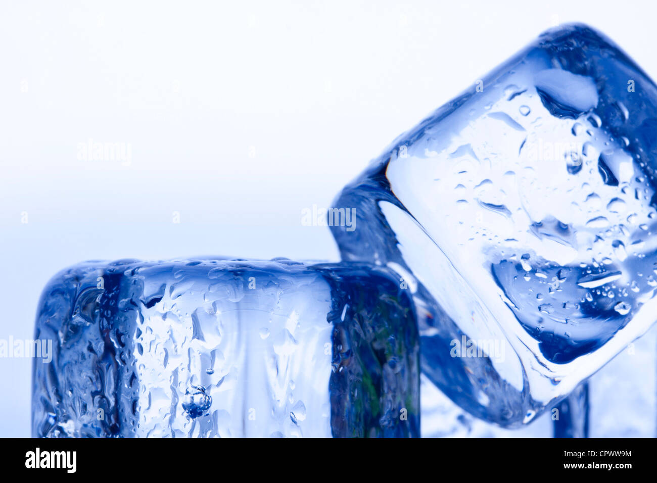 ice cubes in blue background Stock Photo - Alamy