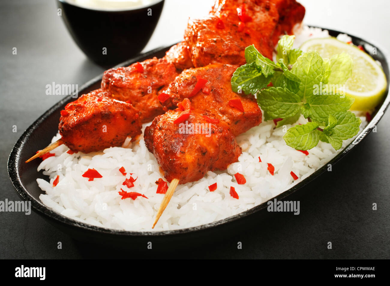 Chicken kebab rice hi-res stock photography and images - Alamy