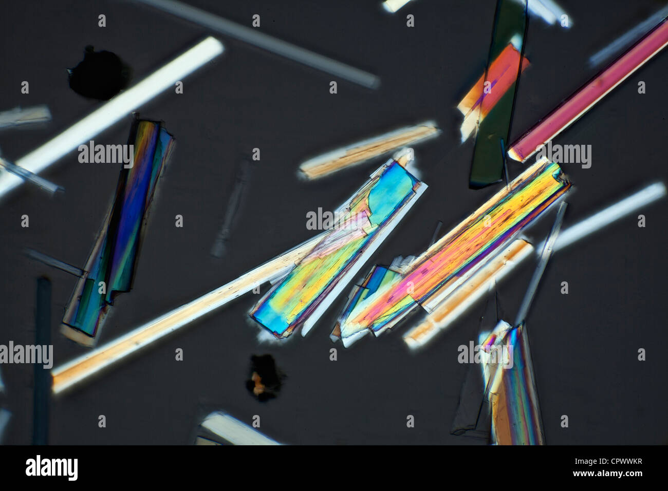 Cross polarized photomicrograph, Zeolite-Natrolite crystals Aus Stock ...