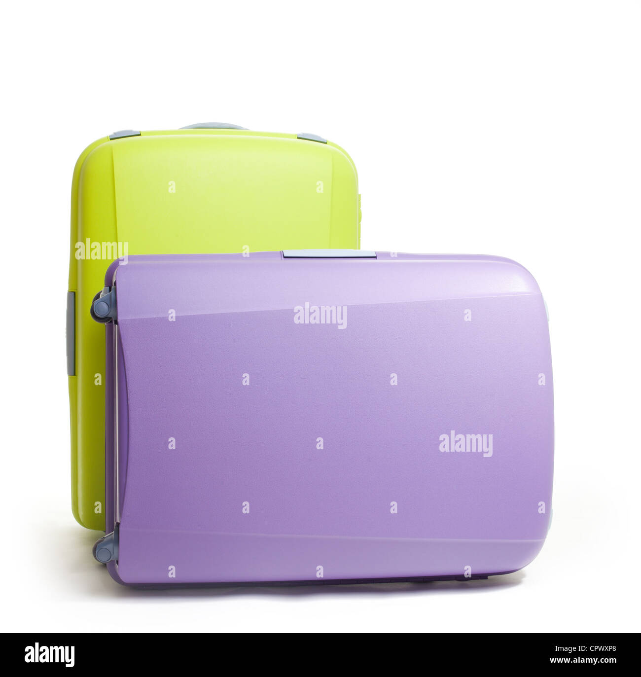 Two beautiful traveling suitcases- isolated on white Stock Photo - Alamy