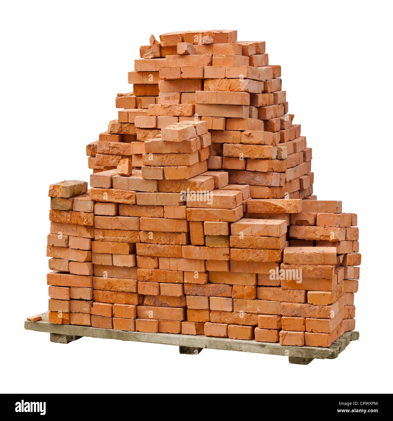 A stack of red clay bricks isolated on a white background Stock Photo ...
