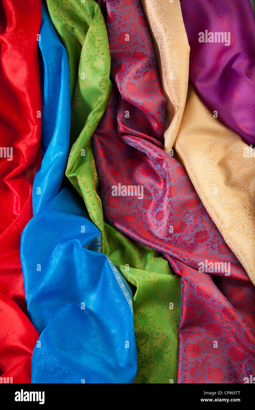 Colorful materials - different texture and color fabrics Stock Photo ...