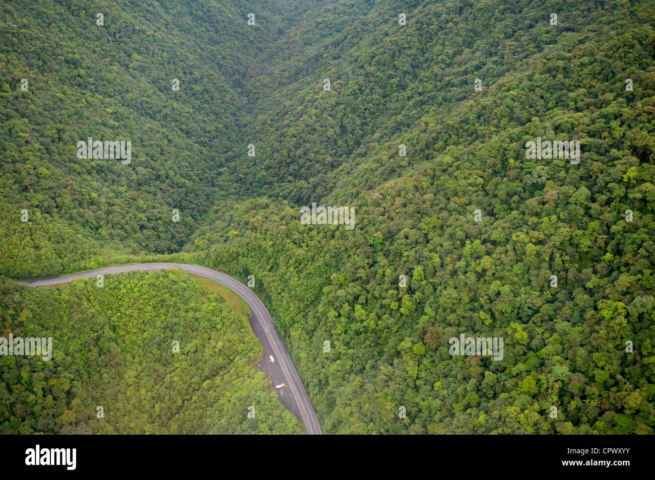 Mountain road in Costa Rica from above Stock Photo - Alamy