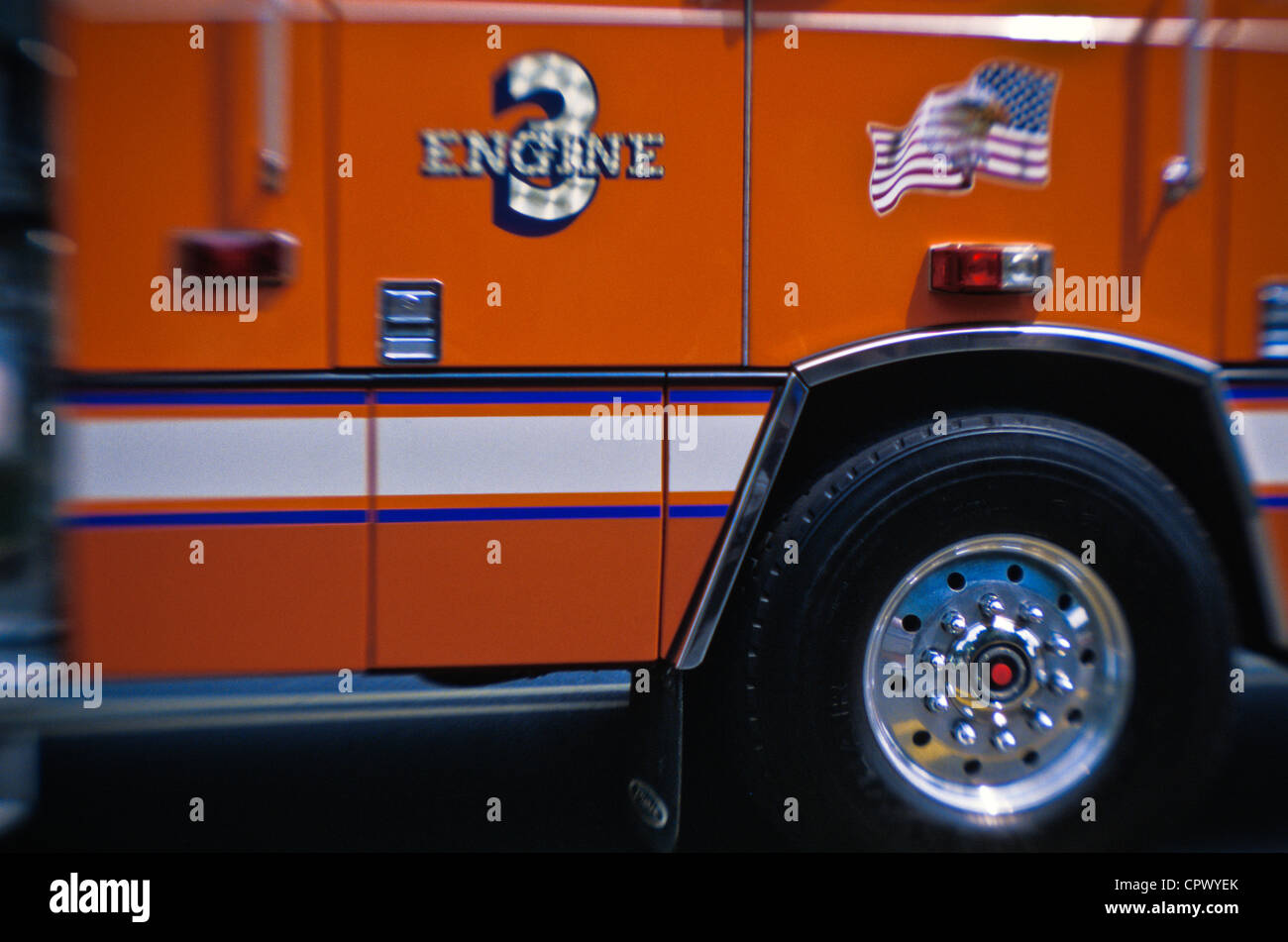 Bright red modern fire engine Stock Photo - Alamy