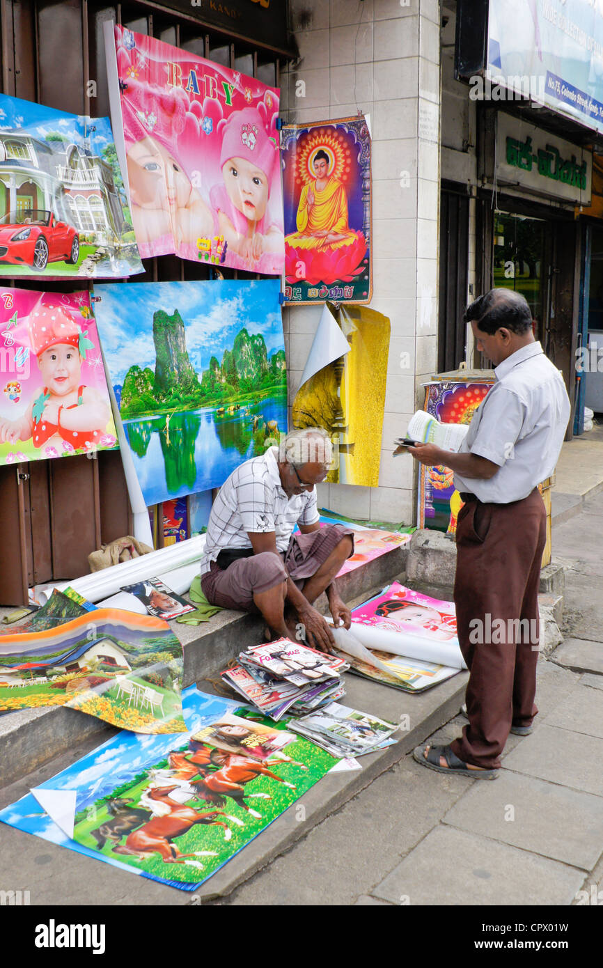 Street vendor selling posters, Kandy, Sri Lanka Stock Photo - Alamy