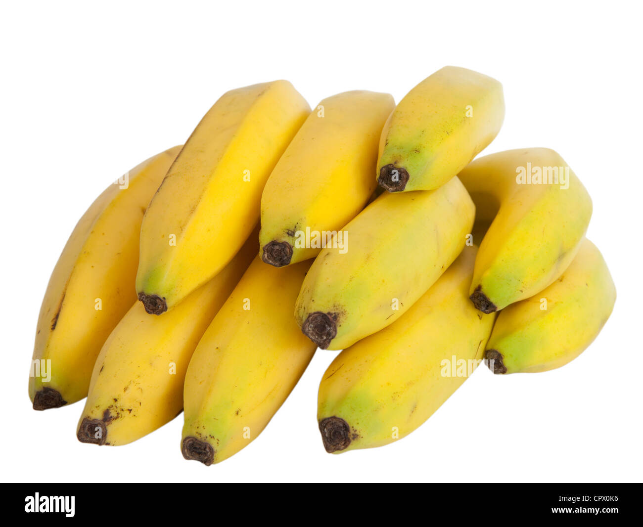 Bunch of yellow bananas isolated on white background Stock Photo - Alamy