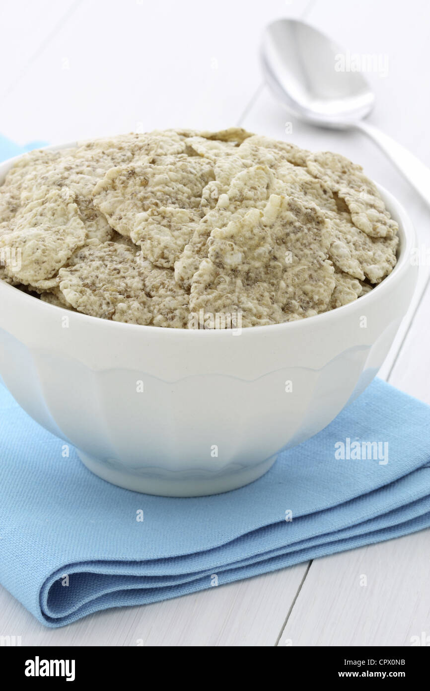 Delicious and nutritious lightly toasted breakfast cereal rice flakes ...