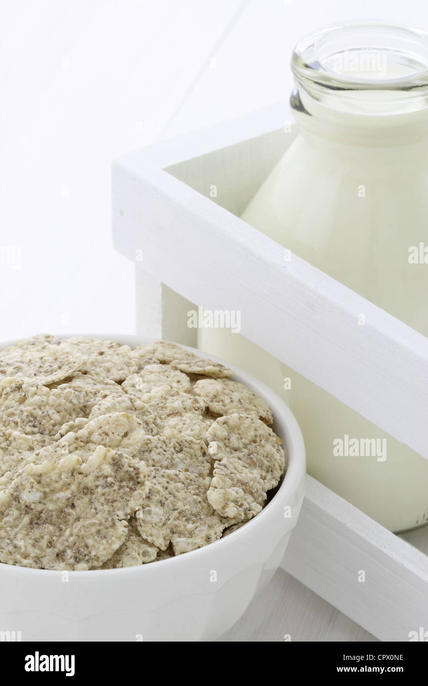 Delicious and nutritious lightly toasted breakfast cereal rice flakes ...