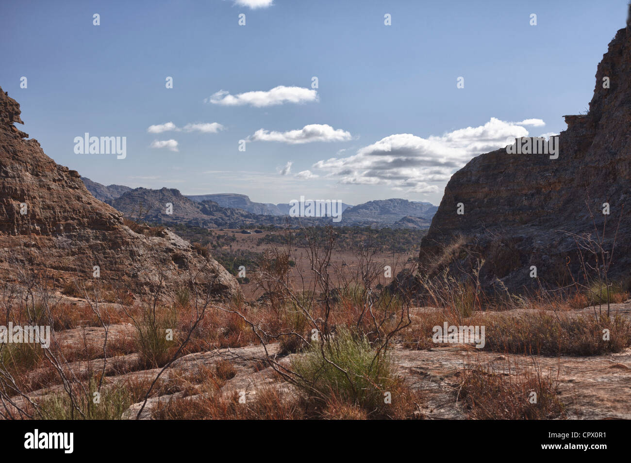 sandstone cliffs, Isalo National Park, Ihorombe Region of Madagascar ...